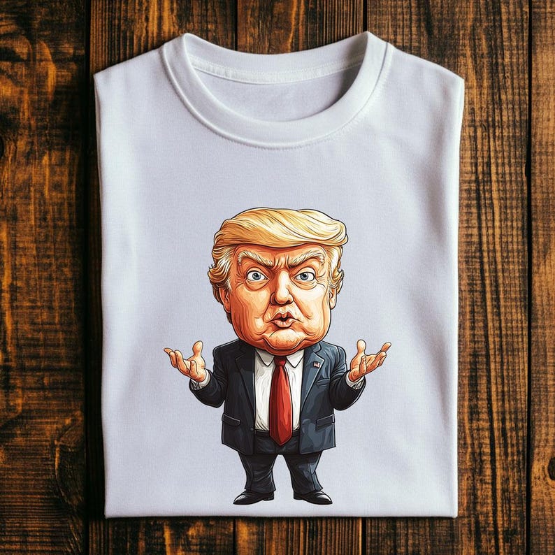 Funny Trump Cartoon PNG Digital Download, Comical Trump Clipart ...