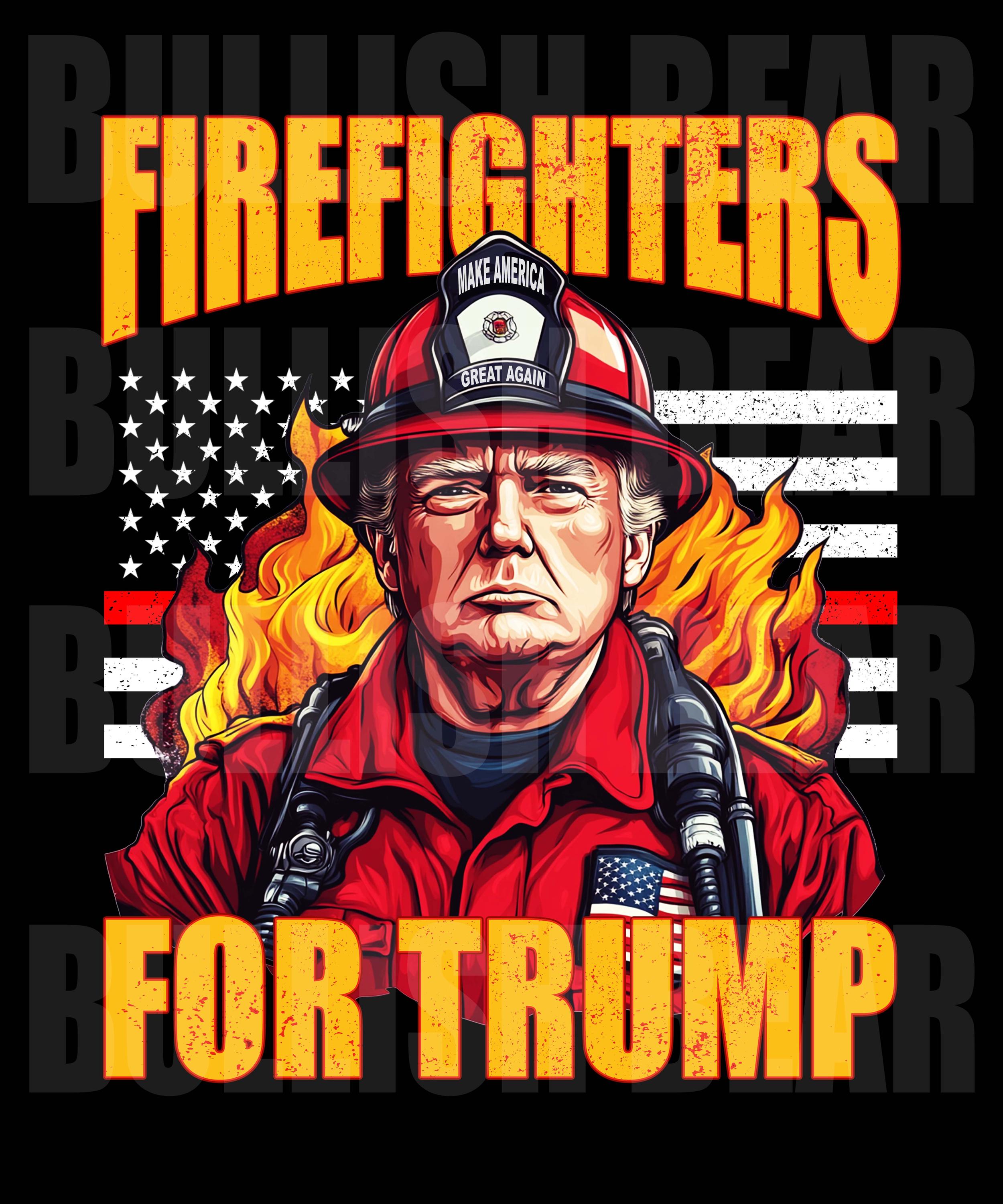 Thin Red Line Firefighters for Trump PNG, Firefighter Trump Digital ...