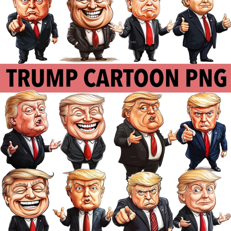 Trump Cartoon Drawing - Etsy UK