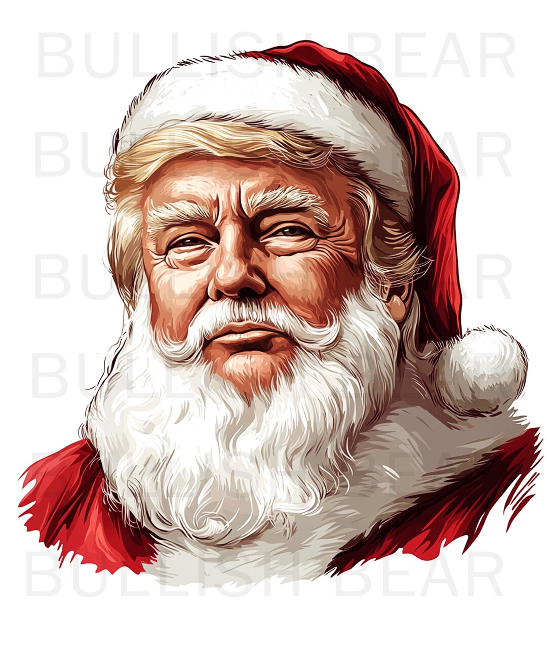Donald Trump as Santa Claus, Make Christmas Great Again PNG Digital ...