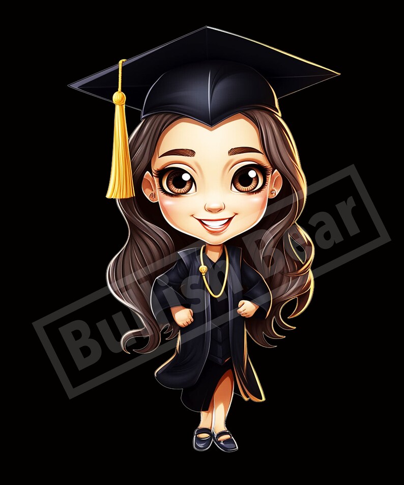 Cute Chibi Graduates Digital Download, PNG File Trasparent Background ...