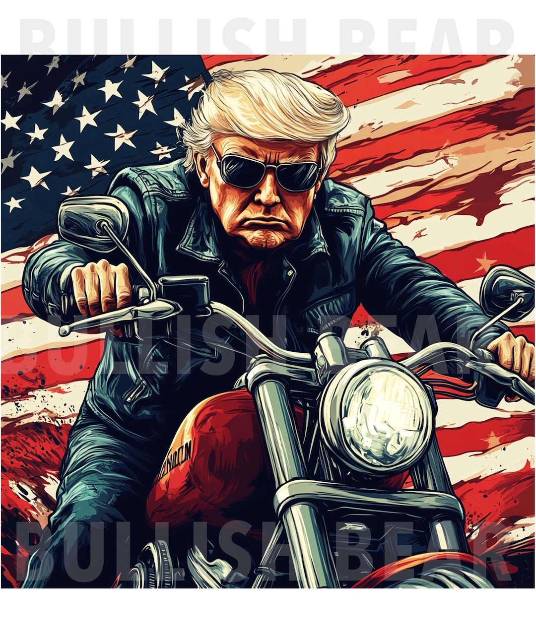 Biker Trump 2024 PNG Digital Dowload, Trump Riding Motorcycle, Bikers ...