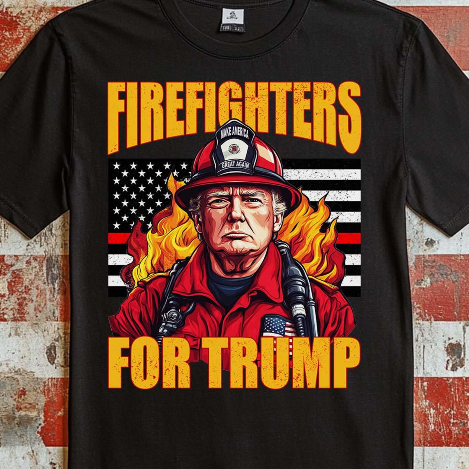 Thin Red Line Firefighters for Trump PNG, Firefighter Trump Digital ...