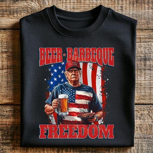 President Trump 4th of July PNG, Beer Barbeque Freedom PNG Digital ...