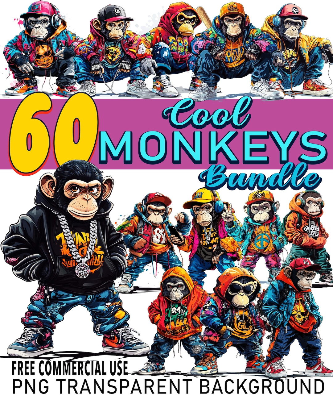 60 Cool Graffiti Monkey Digital Download, Monkey Ip Hop PNG Transparent ...