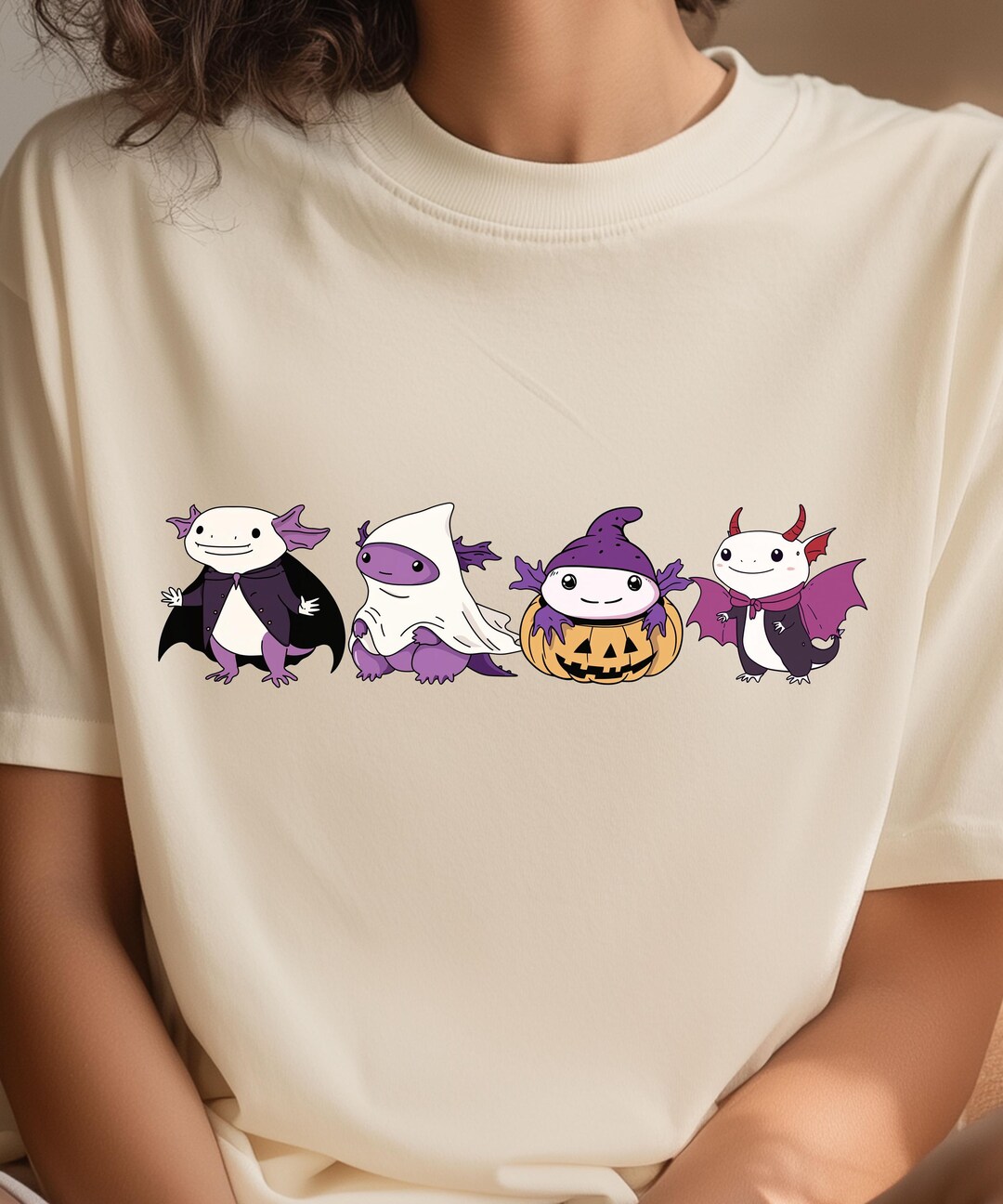 Funny Cute and Simple Axolotl in Halloween Costumes PNG, Halloween ...