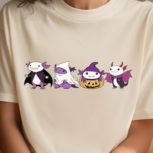Funny Cute and Simple Axolotl in Halloween Costumes PNG, Halloween ...