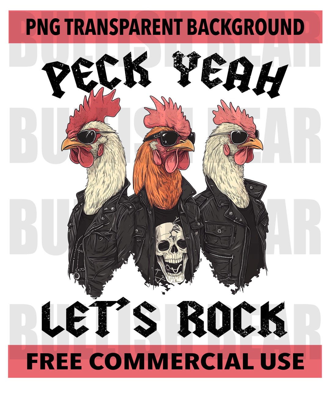 Peck Yeah Let's Rock PNG, Funny Chicken Rockstar Digital Download, Cool ...