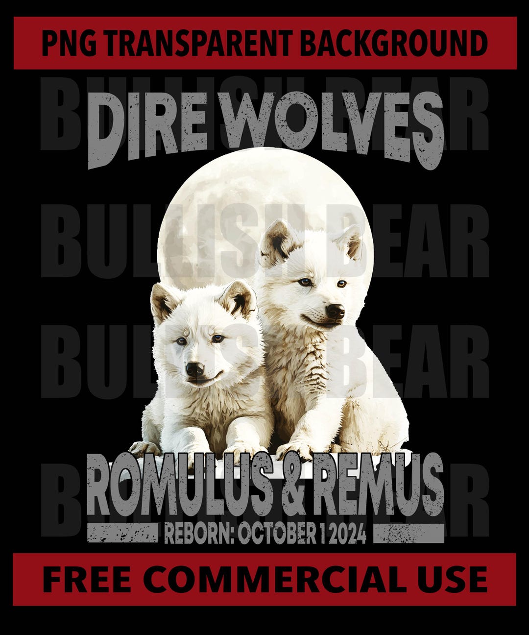 Dire Wolves Reborn 2024 PNG, Dire Wolves Romulus and Remus Digital ...
