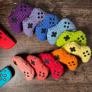 Controller Keychain, Video Game, Gamer, Rainbow, Crochet Keychain ...