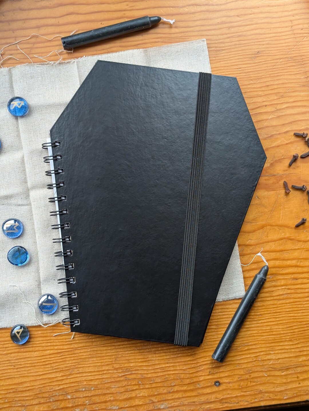 Large Coffin Notebook - 8x10 Gothic Sketchbook, Spooky Journal, Witchy ...