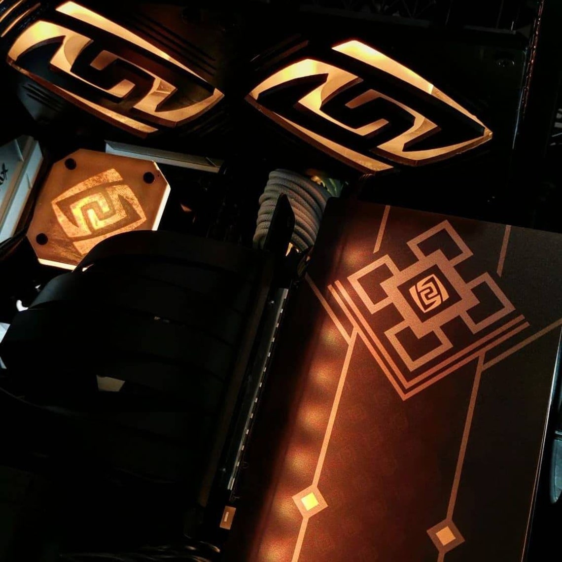 Geo Element Crest Genshin Impact Artisan Gaming Computer - Etsy