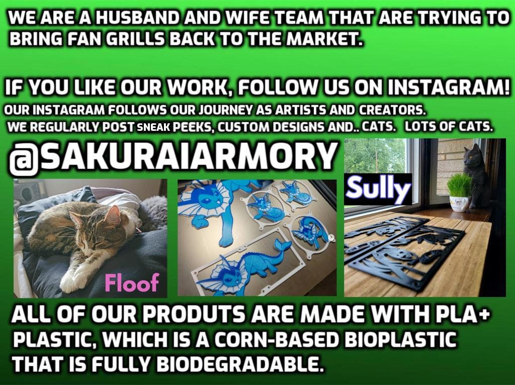 Very Polite Cat Gaming Computer Fan Shroud / Grill / Cover - Custom 3D ...