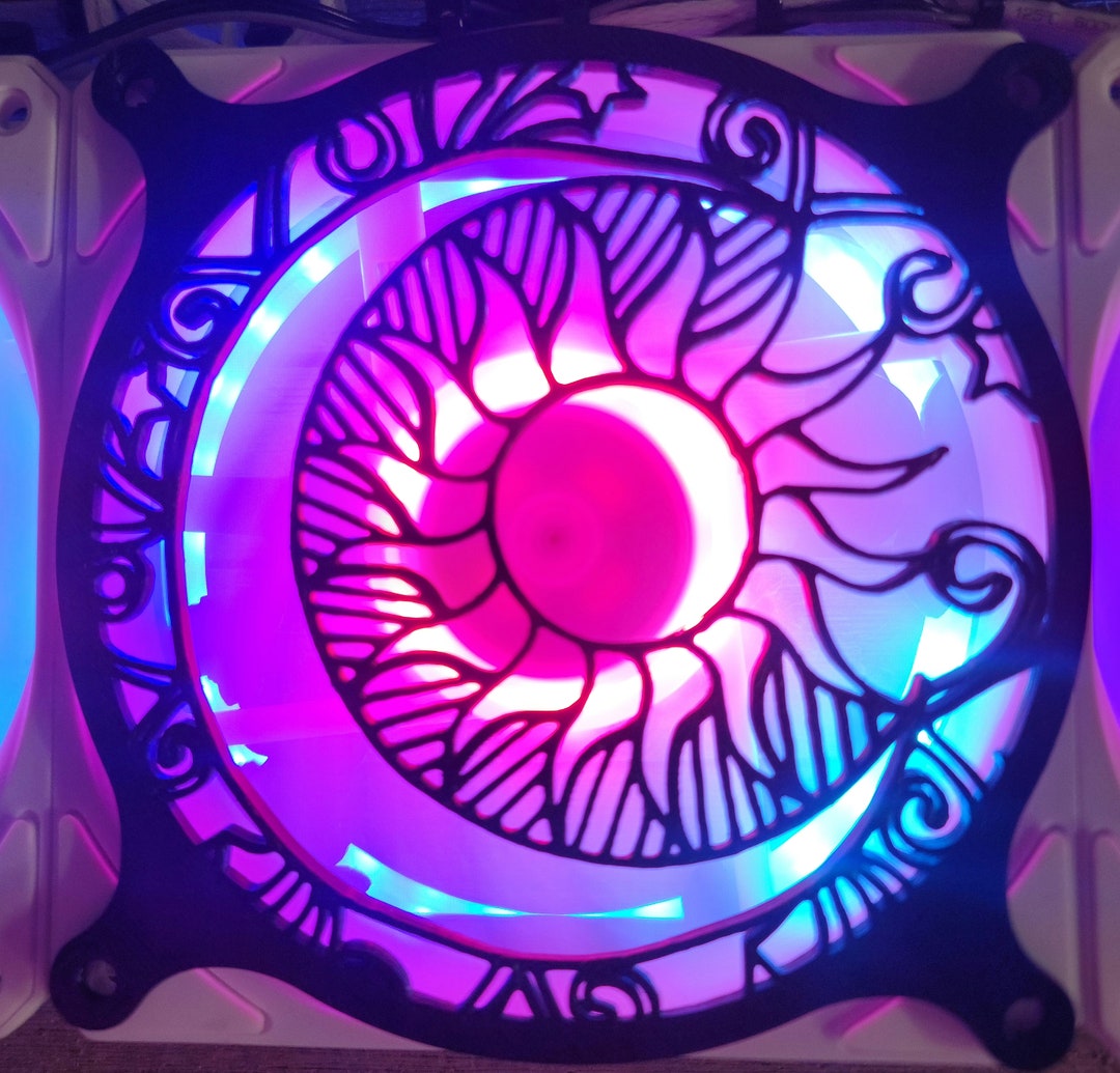 Crescent Moon and Sun Gaming Computer Fan Shroud / Grill / Cover ...