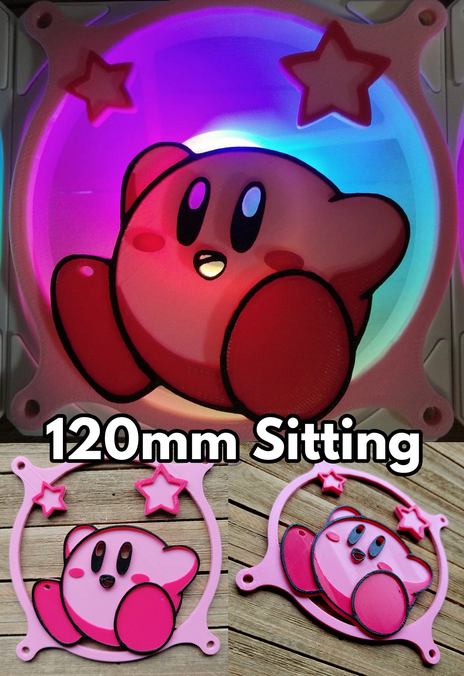 Kirby Collection - Tri Color Gaming Computer Fan Shroud / Grill / Cover ...