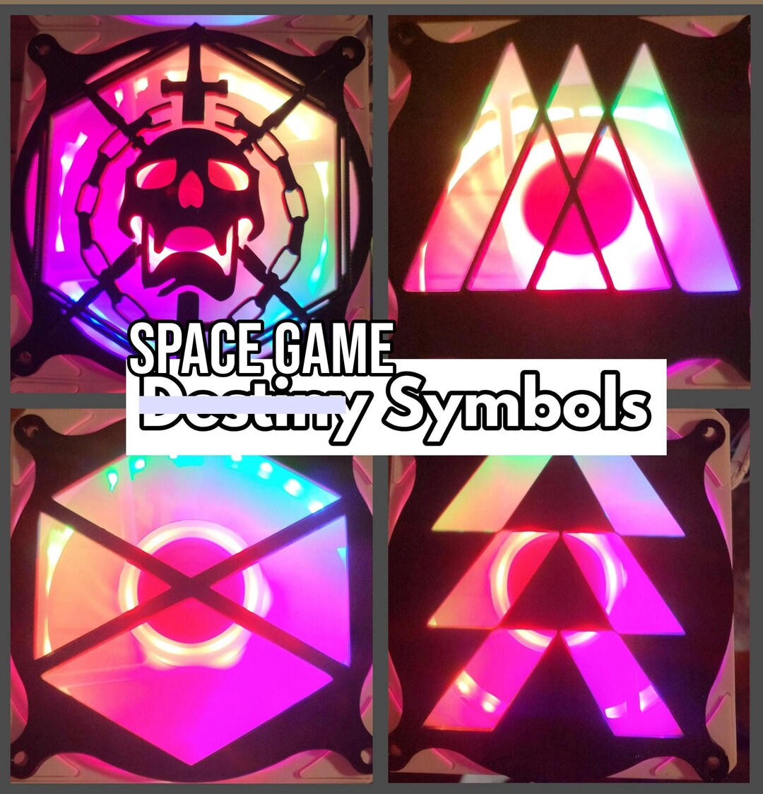 Space Game Classes and Symbols Gaming Computer Fan Shroud / Grill ...