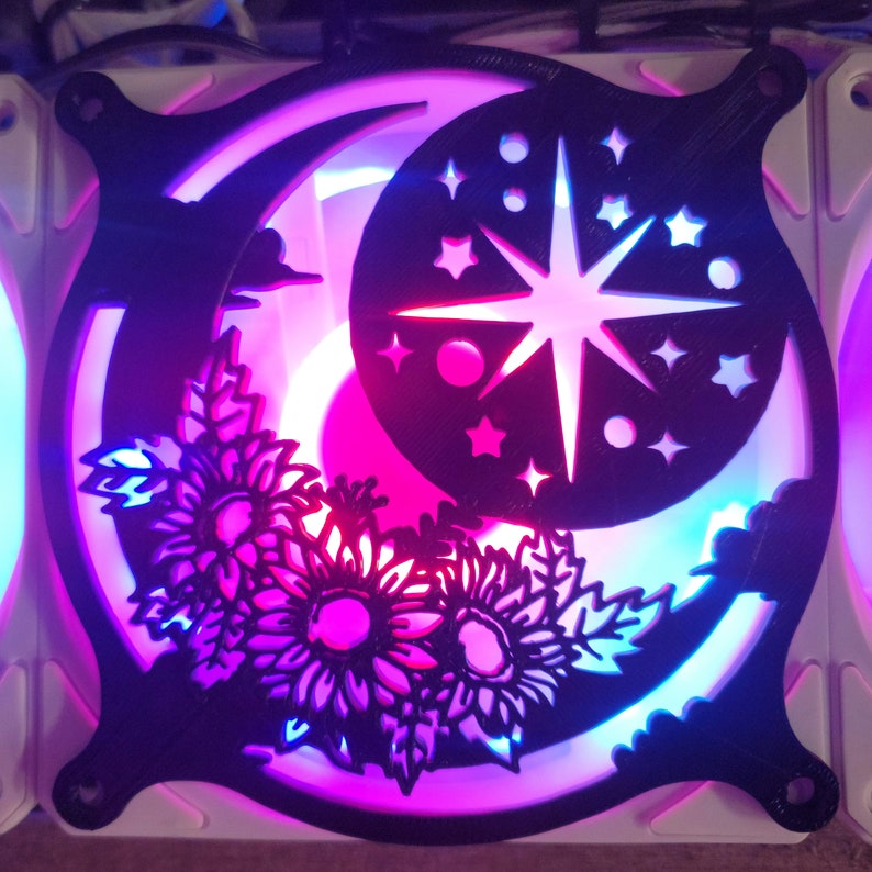 Crescent Harvest Gaming Computer Fan Shroud / Grill / Cover - Custom 3D ...