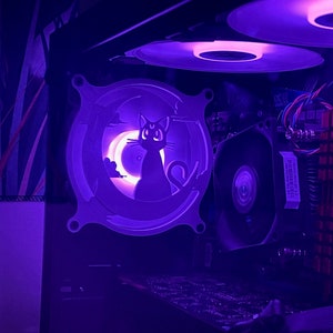 Crescent Moon Cat Gaming Computer Fan Shroud / Grill / Cover - Custom ...