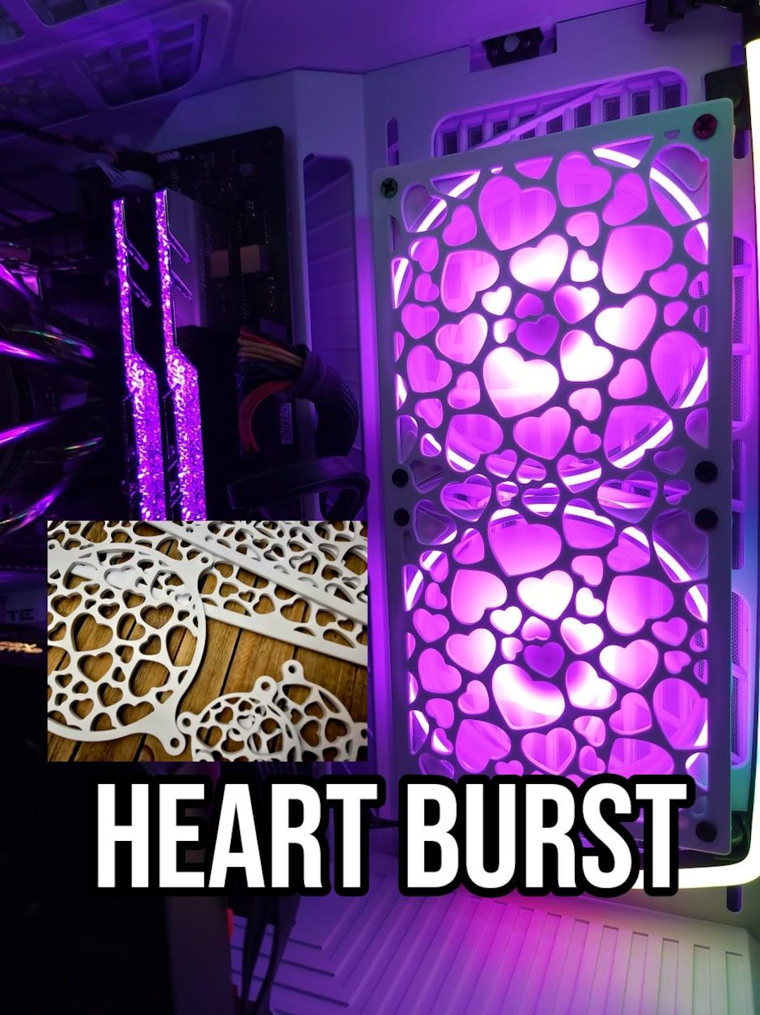 Heartburst / Love Shower Gaming Computer Artisan Fan Shroud / Grill ...