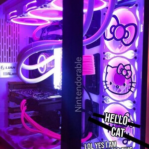 Kawaii Pink Cat Gaming Computer Fan Shroud / Grill / Cover Collection ...