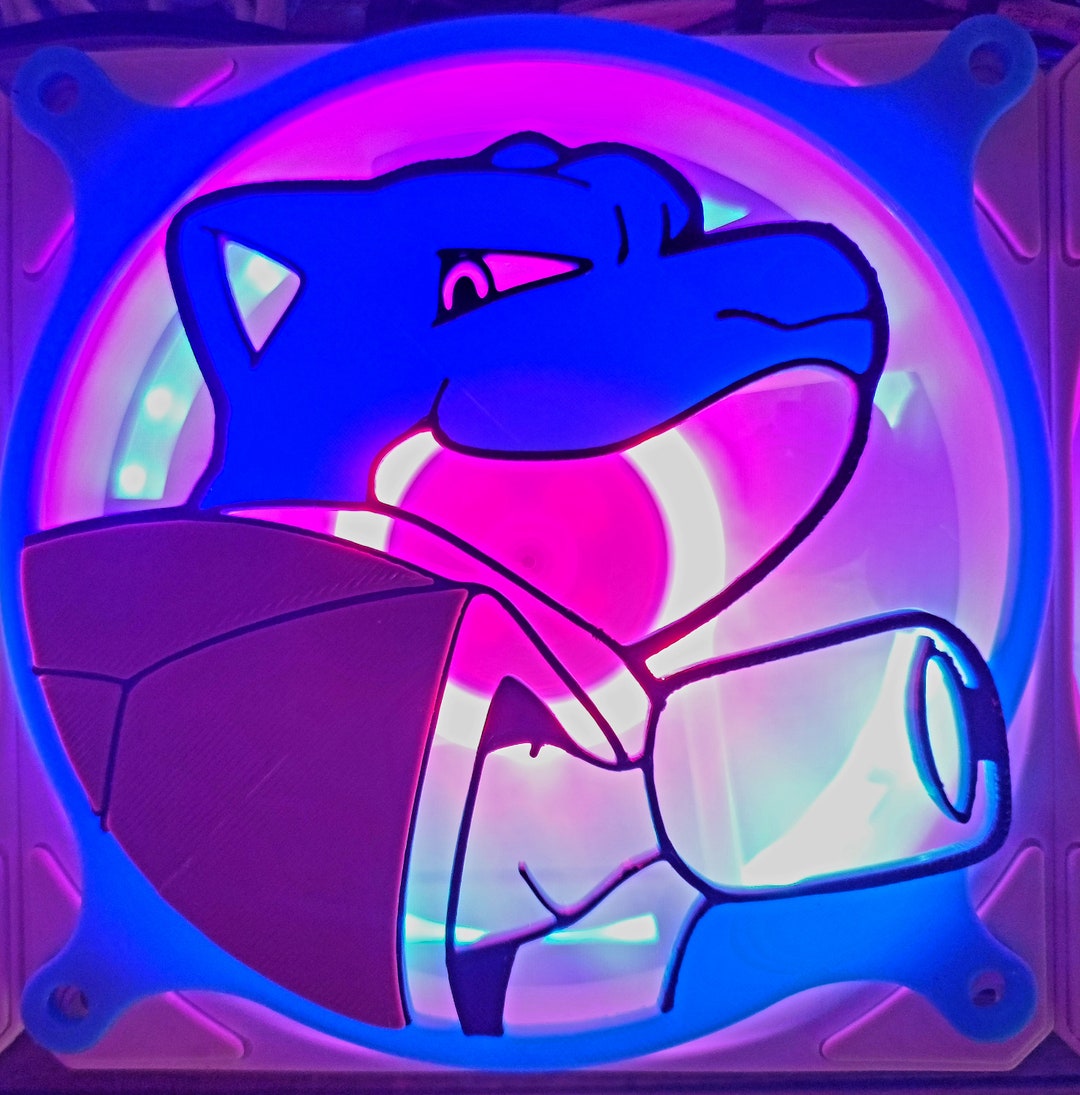 Blastoise Tri Color Gaming Computer Fan Shroud / Grill / Cover Pokemon ...