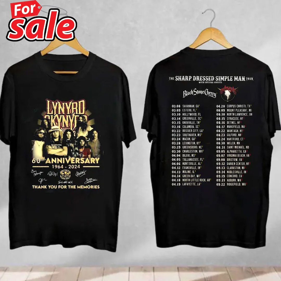 The Sharp Dressed Simple Man ZZ Top & Lynyrd Skynyrd Tour 2024 Shirt ...