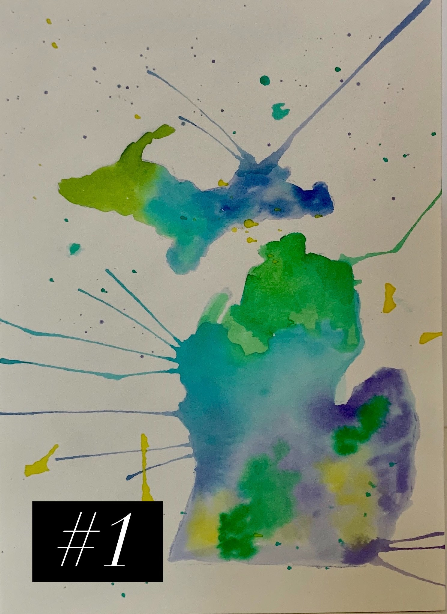 Michigan Map, Watercolor Michigan Map, Free Form Michigan Map, Original ...