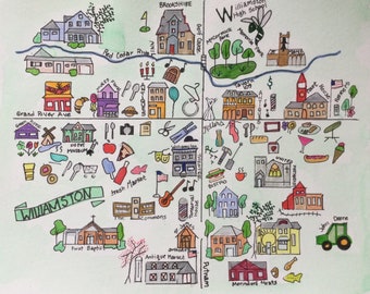 Antique Map of Mi - Etsy