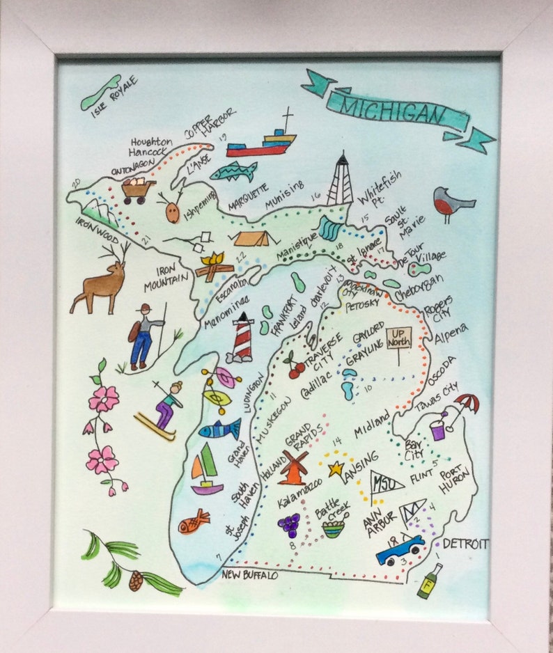 Day Trippers Map and Field Guide, Michigan Travel Map, Tourist Guide ...