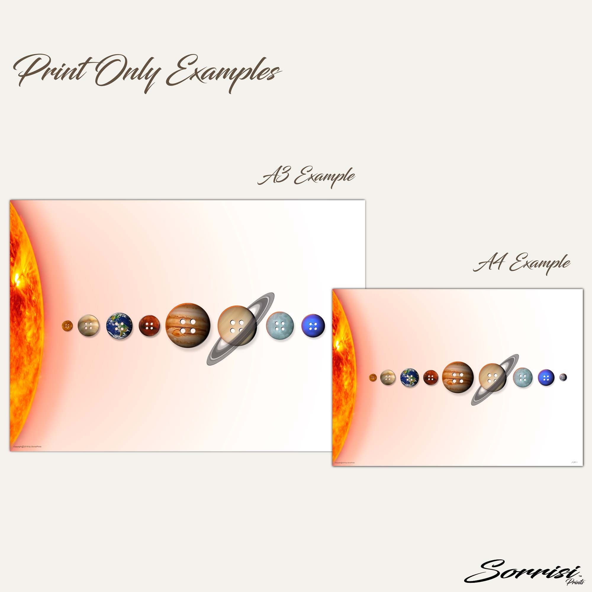 Buttonverse A4 A3 Universe Space Planet Buttons Print - Etsy