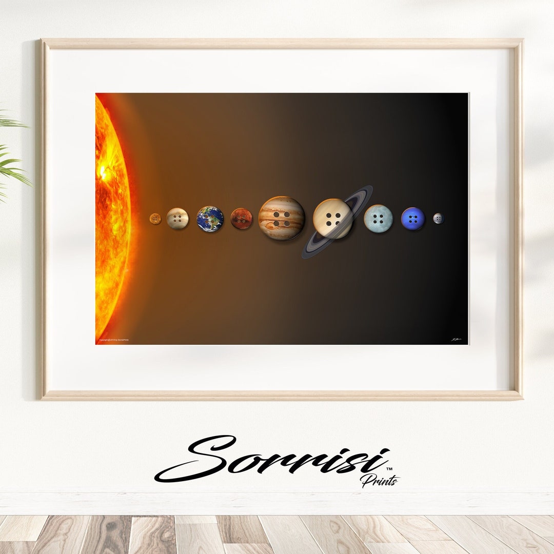 Buttonverse, A4, A3 Universe, Space, Planet, Buttons, Print, Poster ...