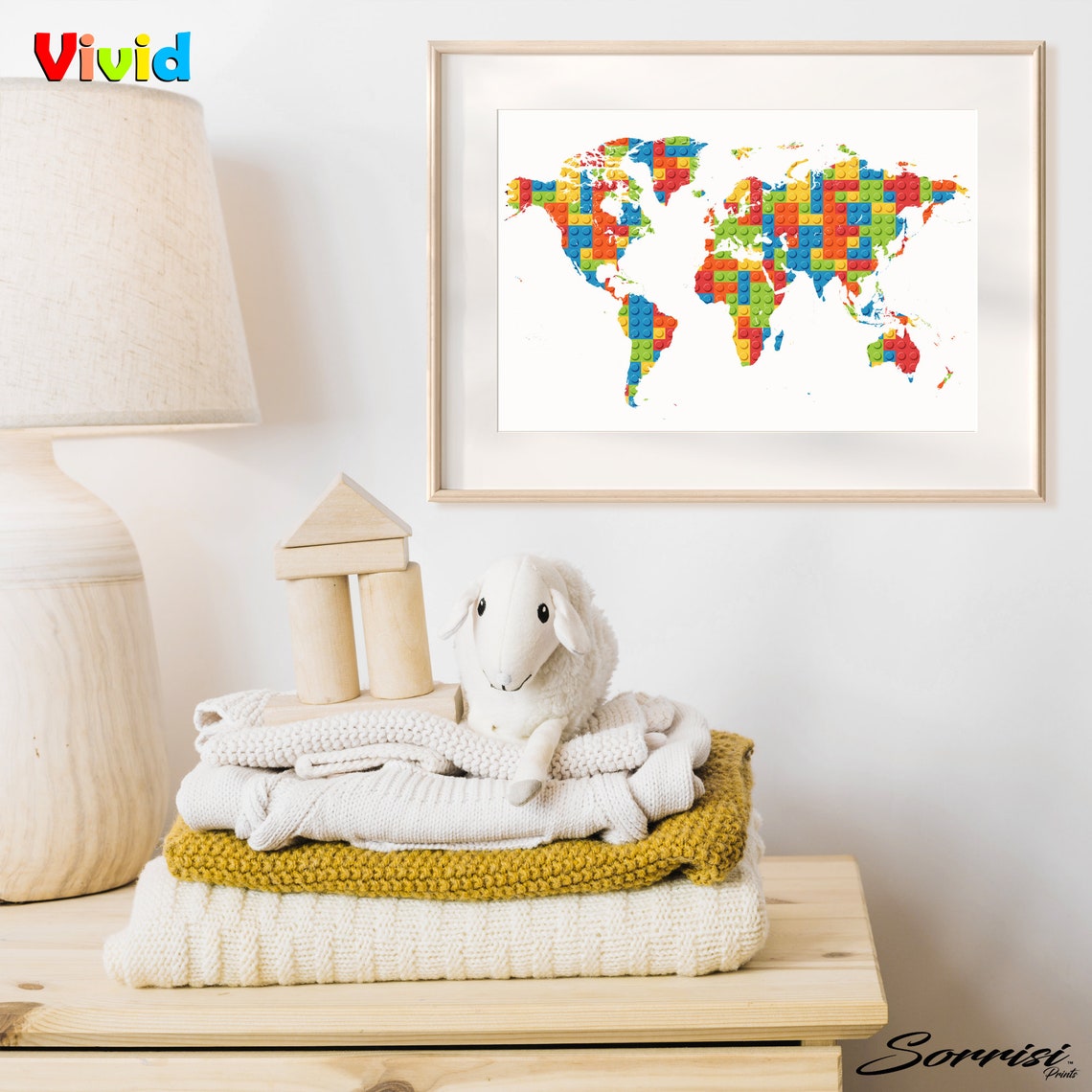 Block World Map Premium SVG Print Ready Poster Wall Art - Etsy UK