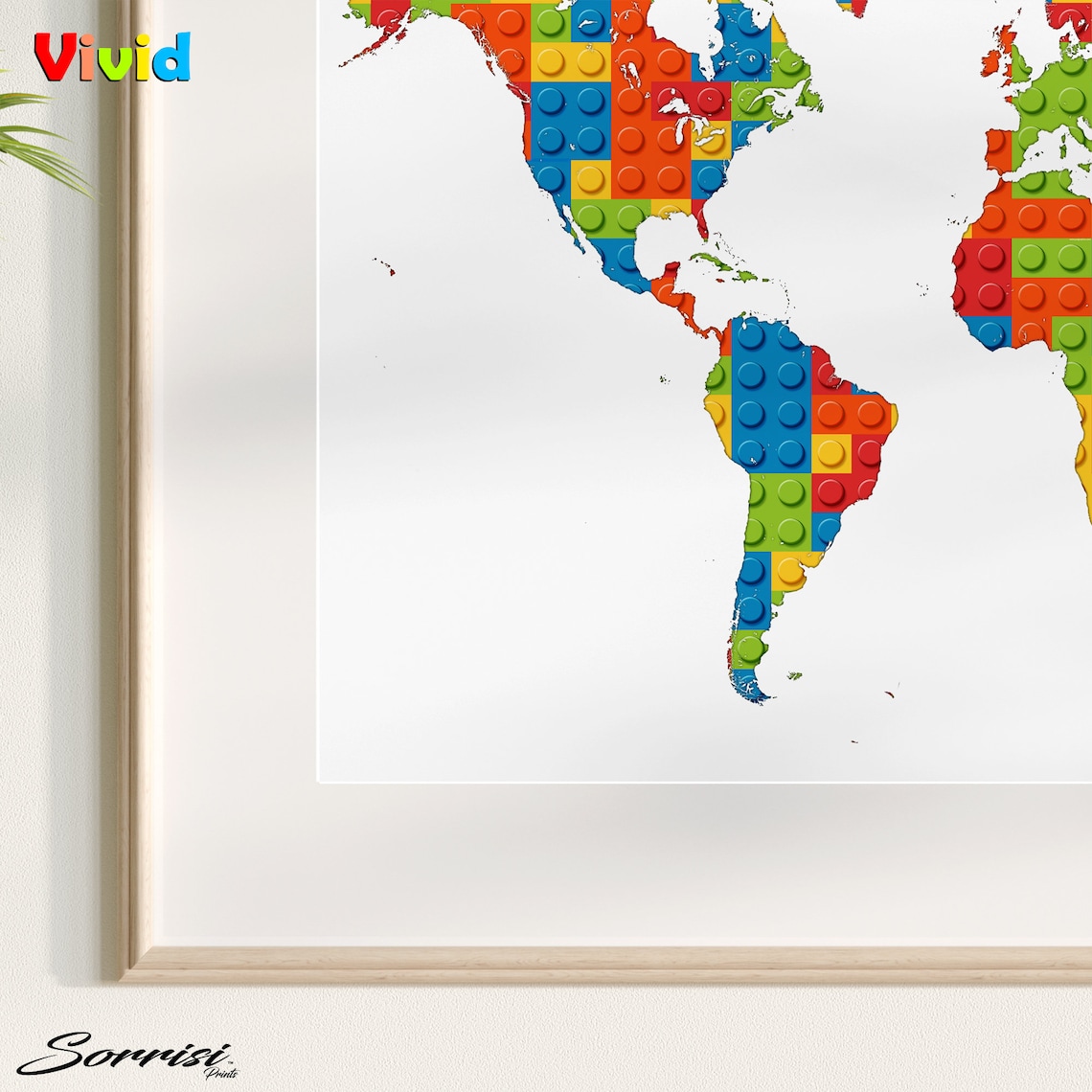 Block World Map Premium SVG Print Ready Poster Wall Art - Etsy UK