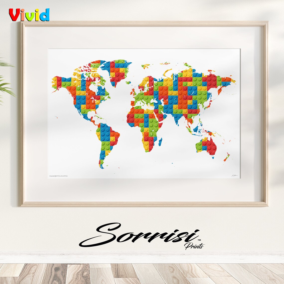 Block World Map Premium SVG Print Ready Poster Wall Art - Etsy UK