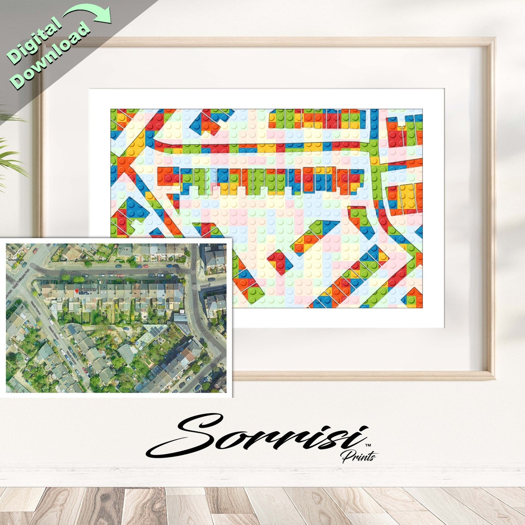 Personalised Block Map - Vivid, City, Town, Poster Ready, Instant ...