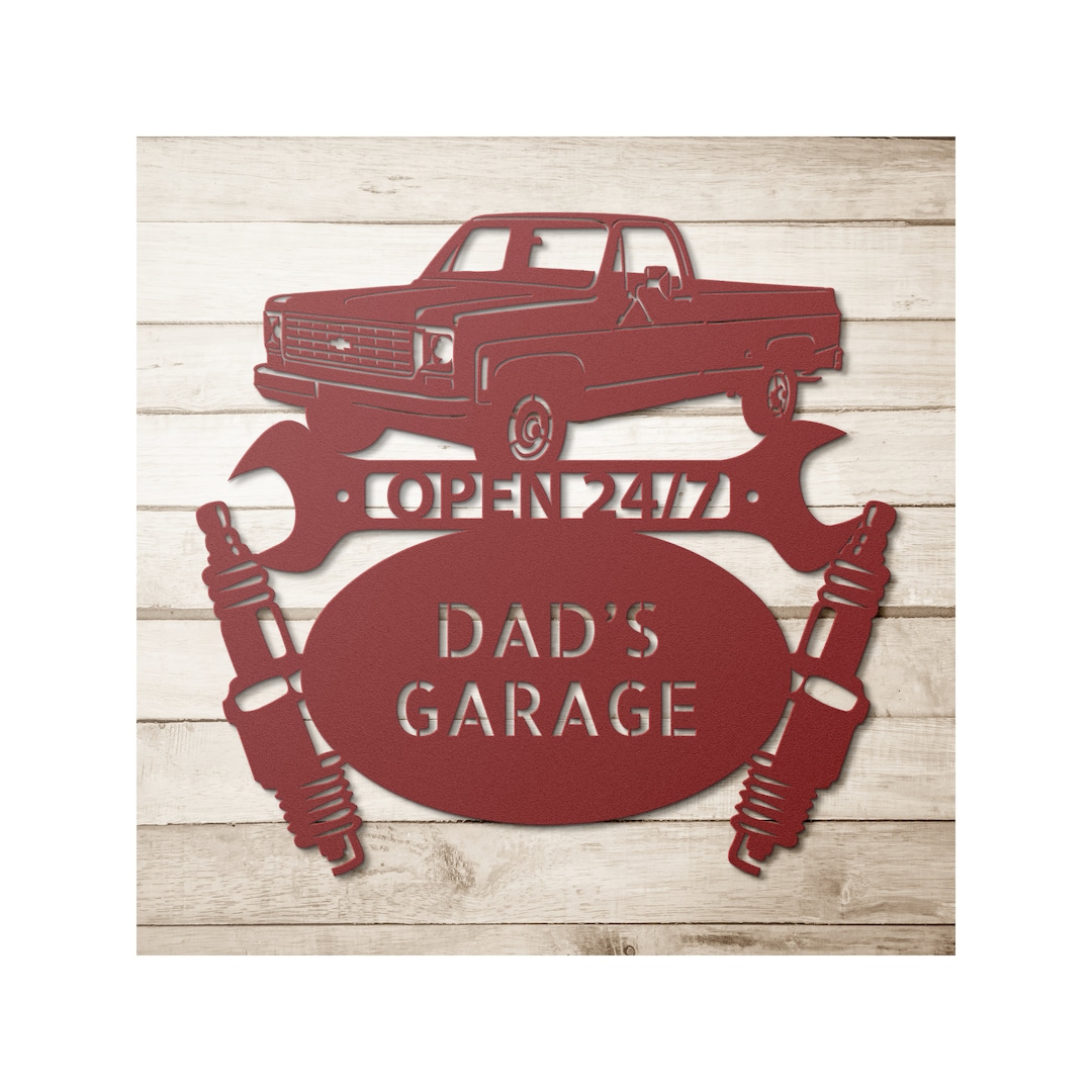 CUSTOM CAR SIGN Monogram Wall Art Personalized Car Chev-rolet C10 1976 ...