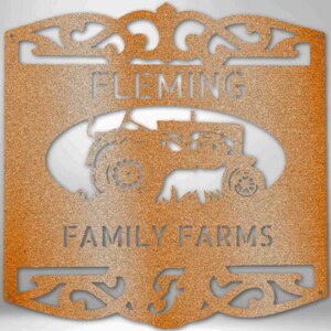 Farm Life Name Sign Monogram Steel Sign Farm House Wall Art Décor ...