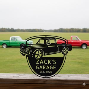 1971 C10 Garage Sign – Personalized Metal Truck Wall Art for Dad’s ...