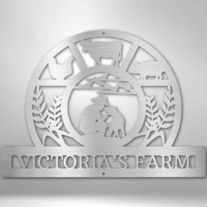 PERSONALIZED FARM SIGN Monogram Wall Art Customized Name Owner Farm ...