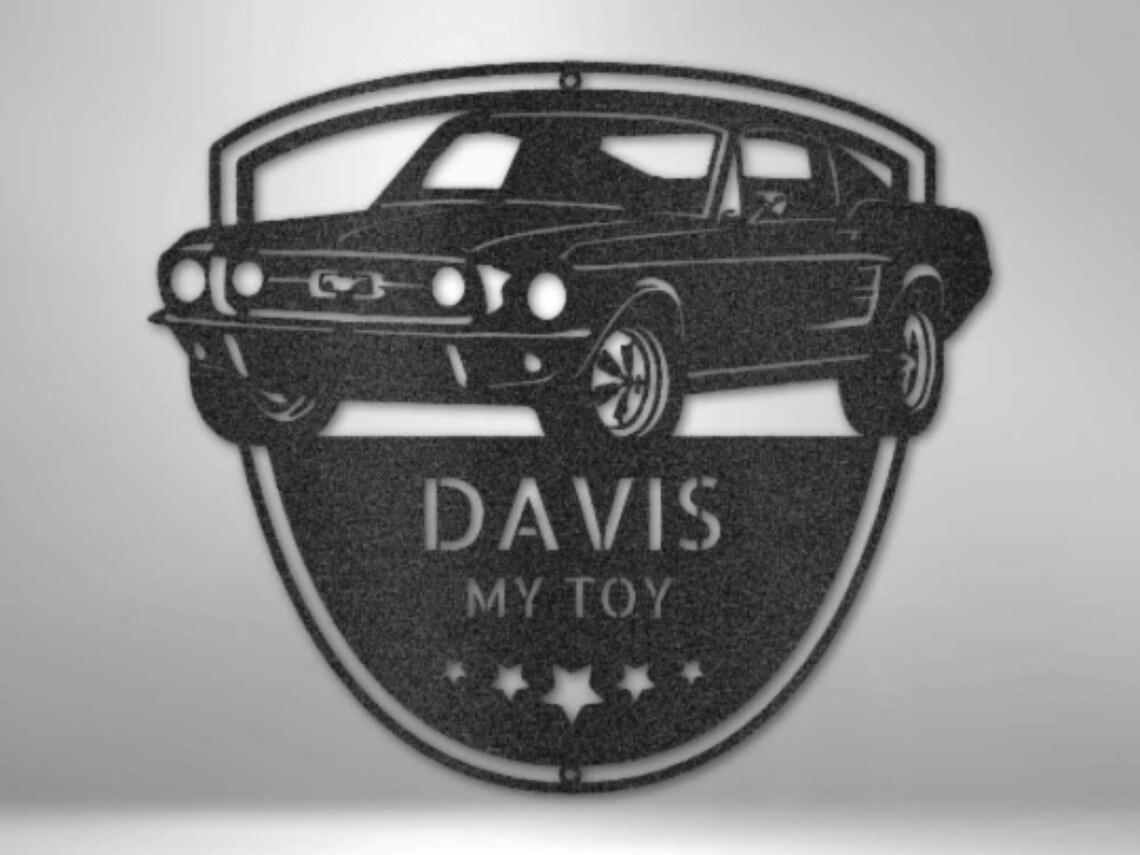 Classic Car Sign Mustang Monogram Custom Garage Steel Sign - Etsy