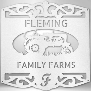 Farm Life Name Sign Monogram Steel Sign Farm House Wall Art Décor ...