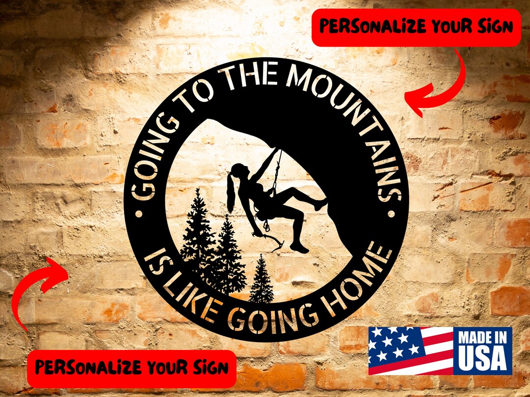 CUSTOM CLIMBING SIGN Monogram Steel Sign Personalized Rock Climbing ...