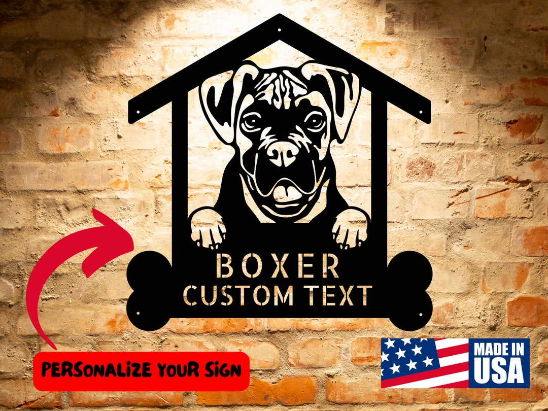 Personalized Boxer Dog Sign, Personalized Pet Wall Art Decor ...