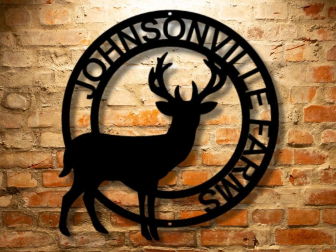 PERSONALIZED DEER NAME Sign Monogram Steel Sign Customized Deer Name ...