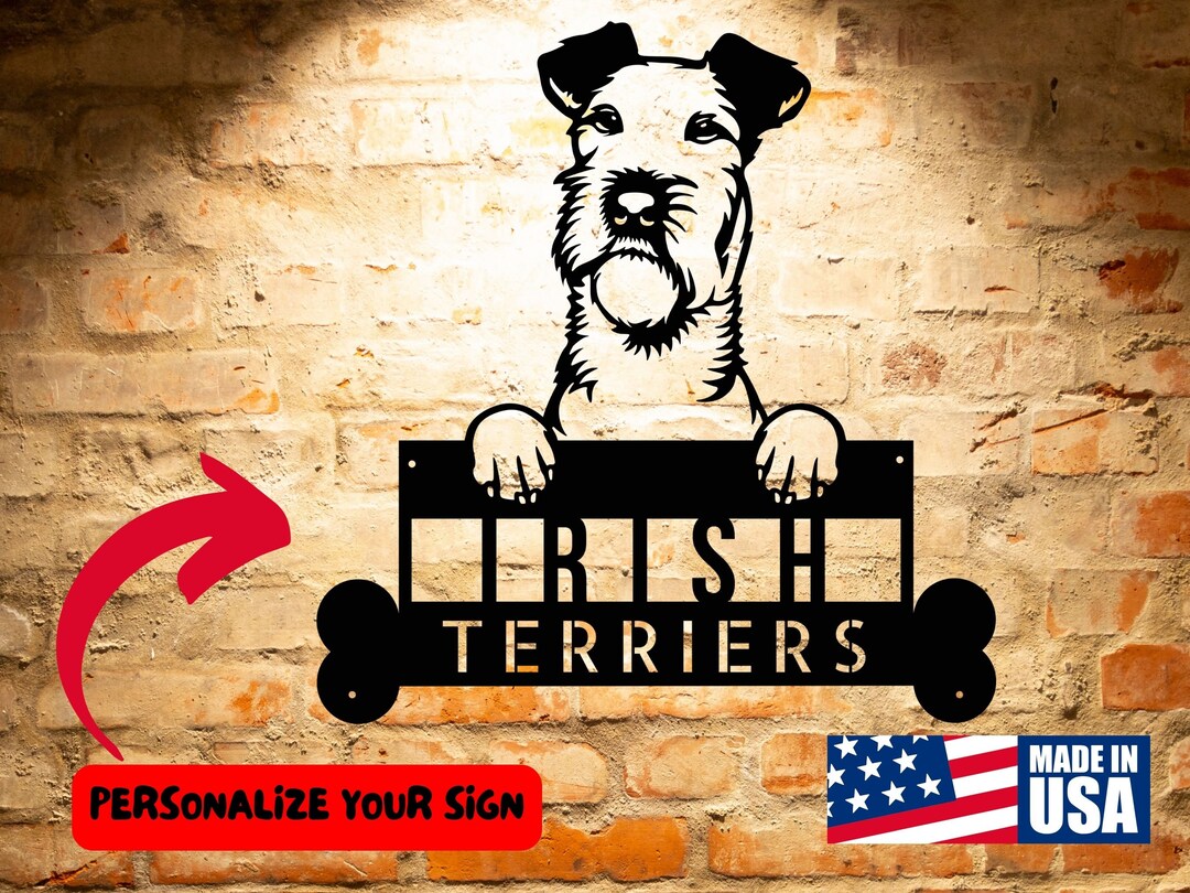 Custom Irish Terrier Dog Name Sign, Pet Welcome Sign, Animal Lovers ...