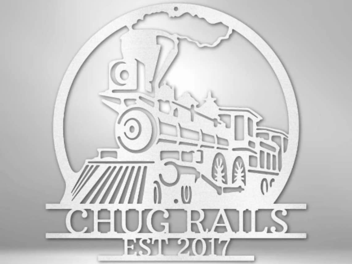 TRAIN NAME SIGN Monogram Steel Sign Customized Old Fashion - Etsy