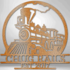 TRAIN NAME SIGN Monogram Steel Sign Customized Old Fashion Train ...