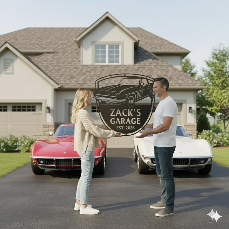 1963 Corvette Stingray Garage Sign – Personalized Metal Car Wall Art ...
