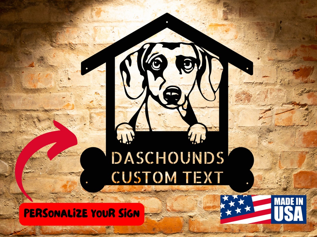 Personalized Dachshund Dog Sign, Custom Dog Wall Art Home Decor, Unique ...