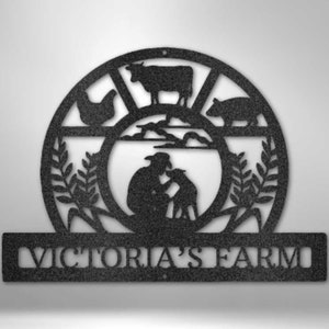 PERSONALIZED FARM SIGN Monogram Wall Art Customized Name Owner Farm ...
